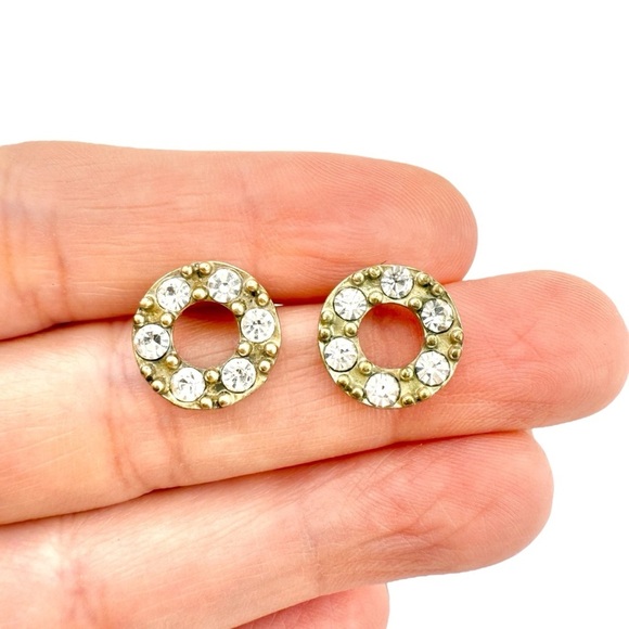 J. Crew | Jewelry | J Crew Earrings In Gold Tone With Crystals Studs ...